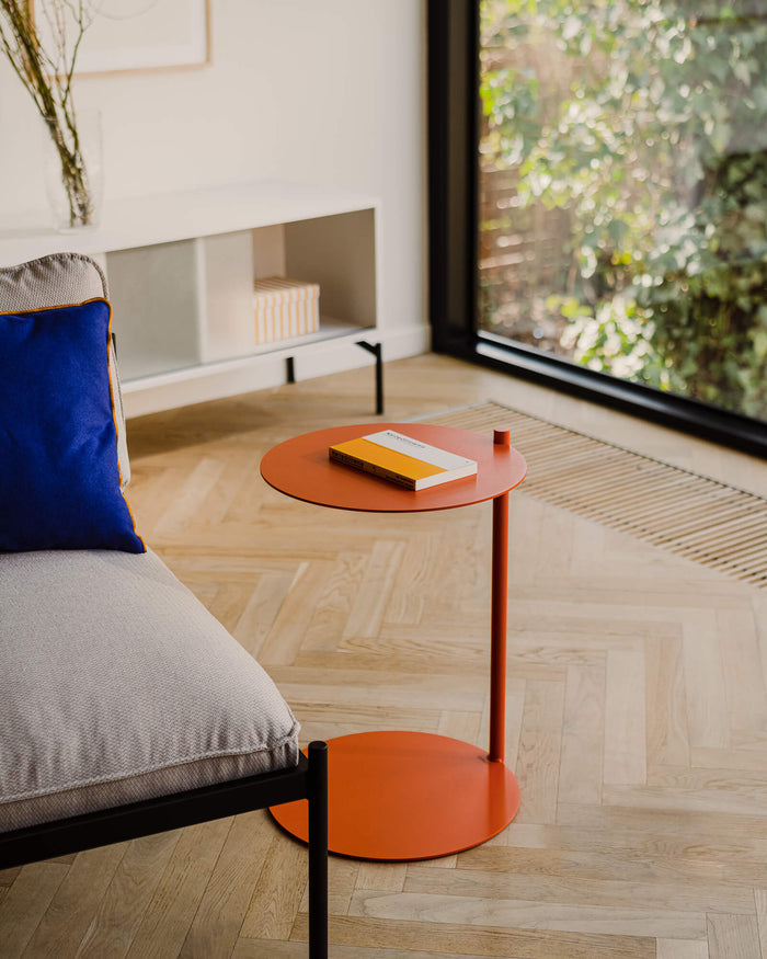 Ande Side Table - orange round side table for the sofa - noo.ma