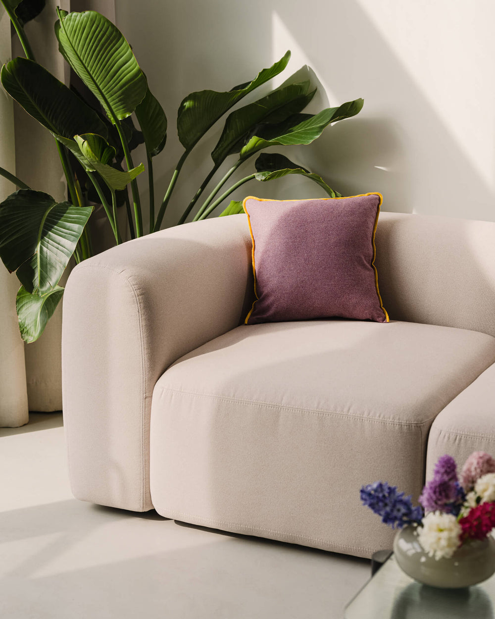 Flom Sofa 2-seater - yellow - soft & small modular couch - noo.ma