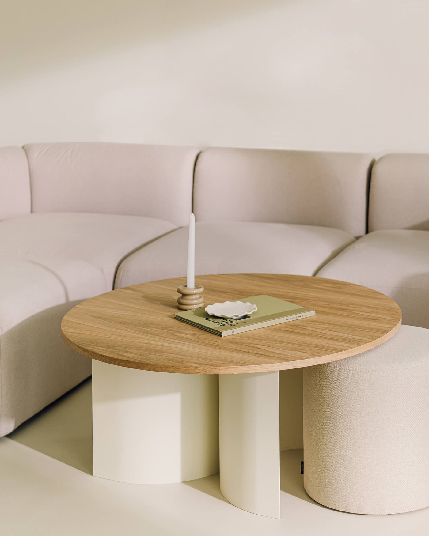 Gavo Coffee Table - oak / beige - large round coffee table - noo.ma