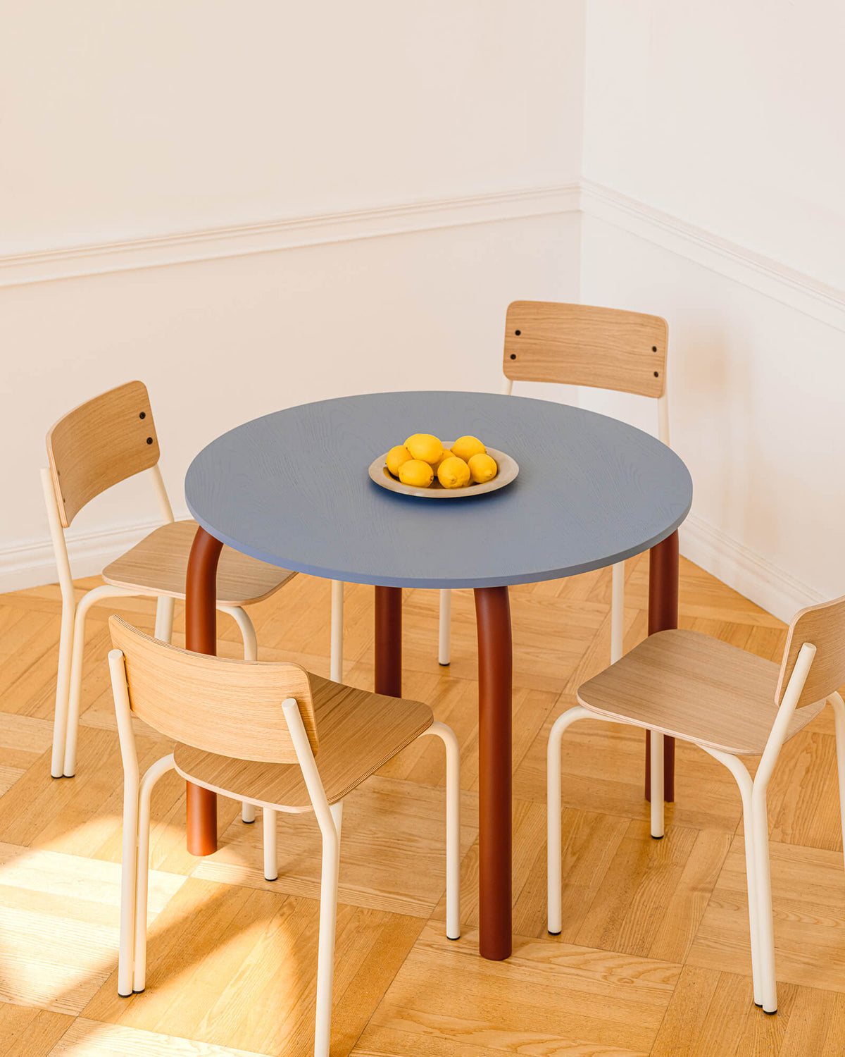 Meko Dining Table - blue / beige - chic modern table - noo.ma