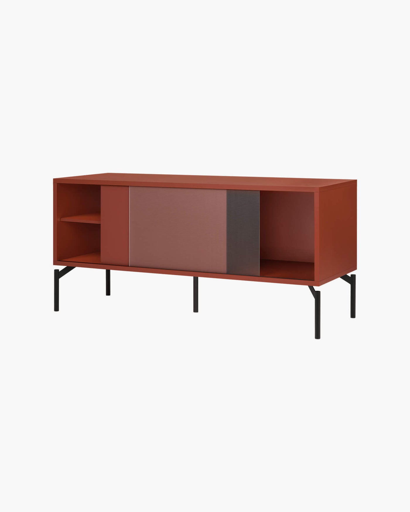 Met Mini TV Stand - simple small red TV unit with storage - noo.ma