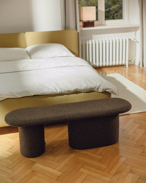 Rull Bench - brown - cozy cushioned bench for hallway - noo.ma