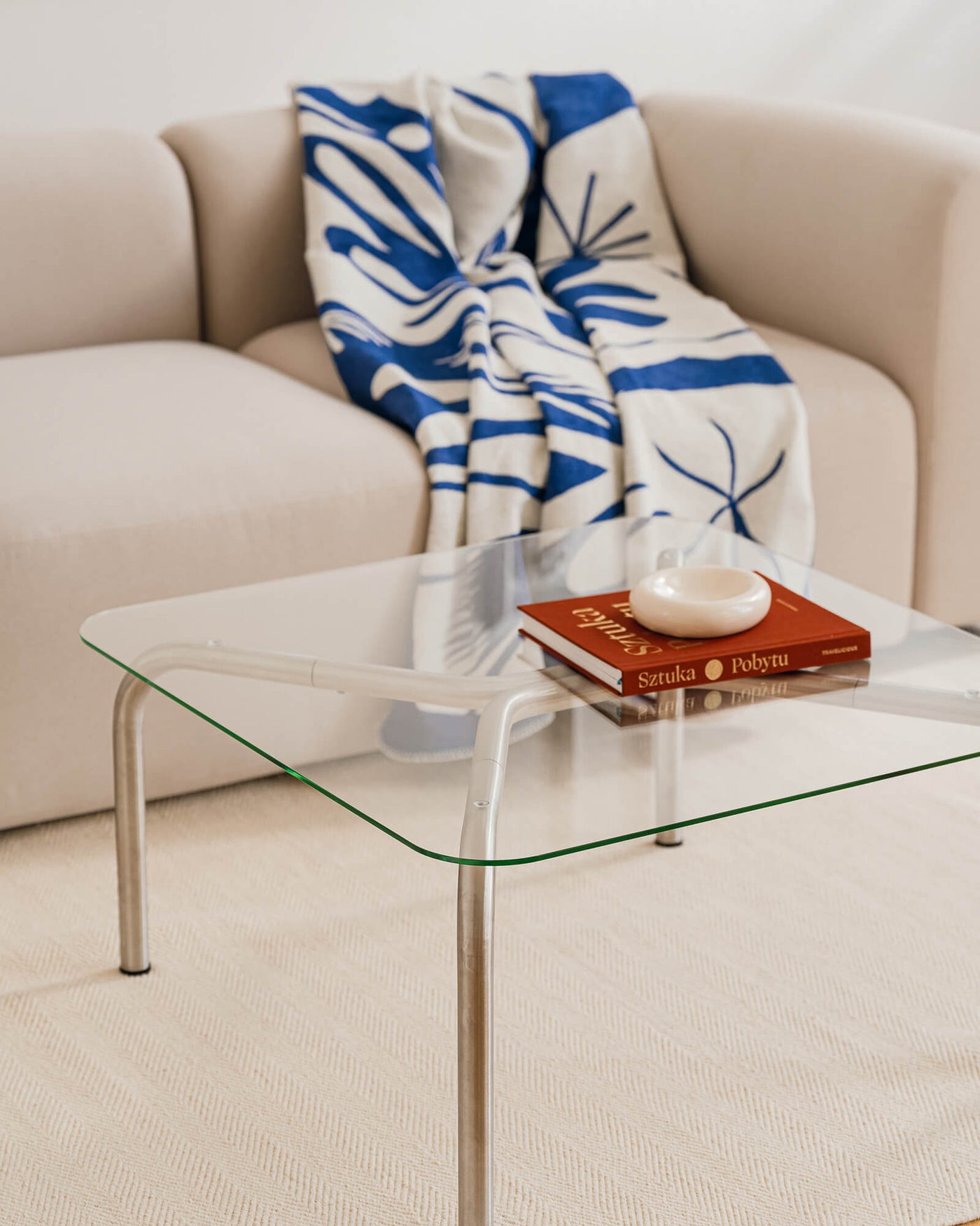 Uku Coffee Table - glass & steel elegant living room table - noo.ma