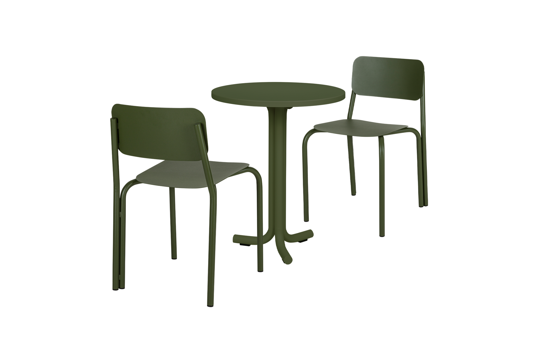 Nokk Cafe Table & 2x Kei Chair - Green - Outdoor Set - noo.ma