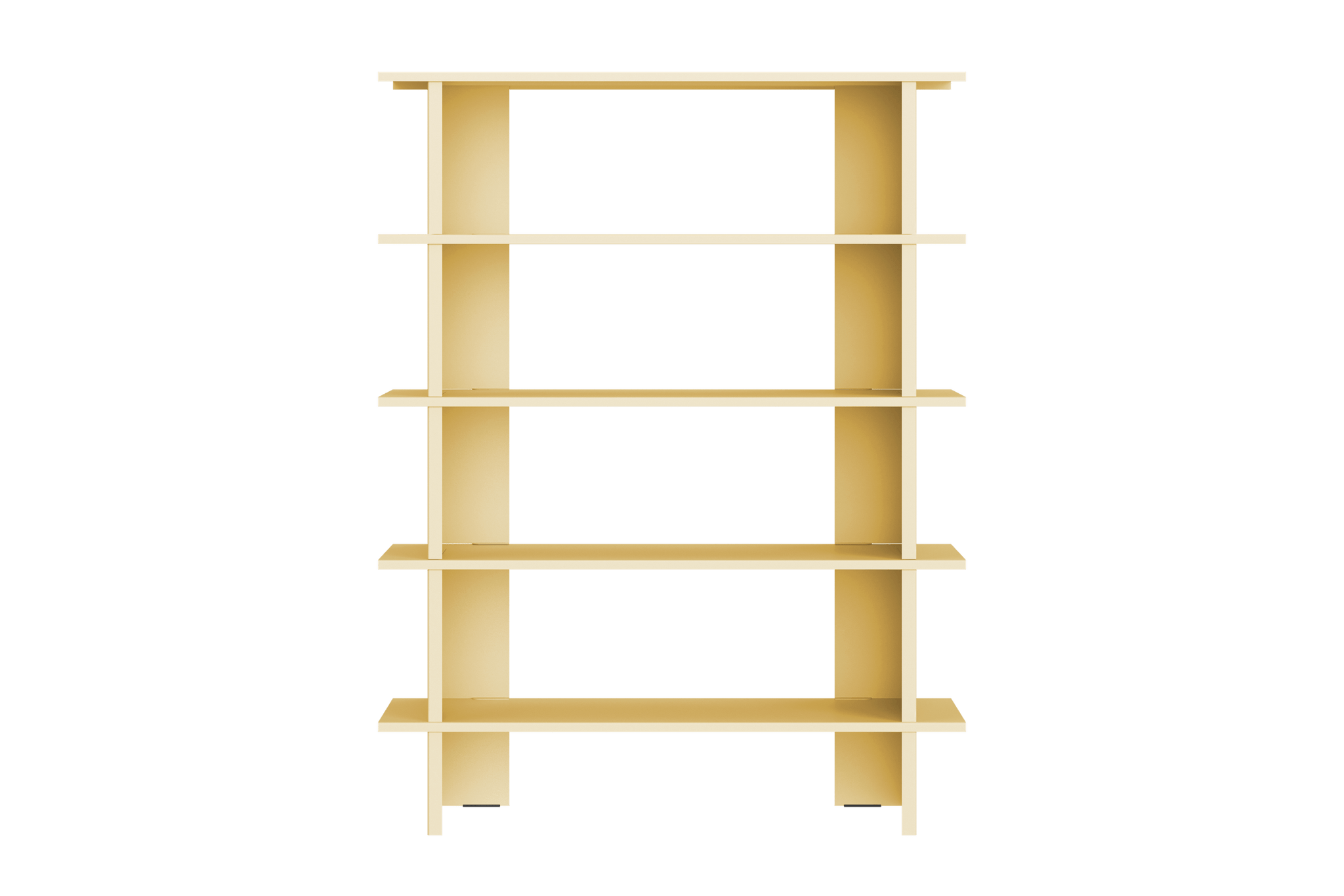 Hes Bookcase - 5-tier large yellow steel living room shelf - noo.ma