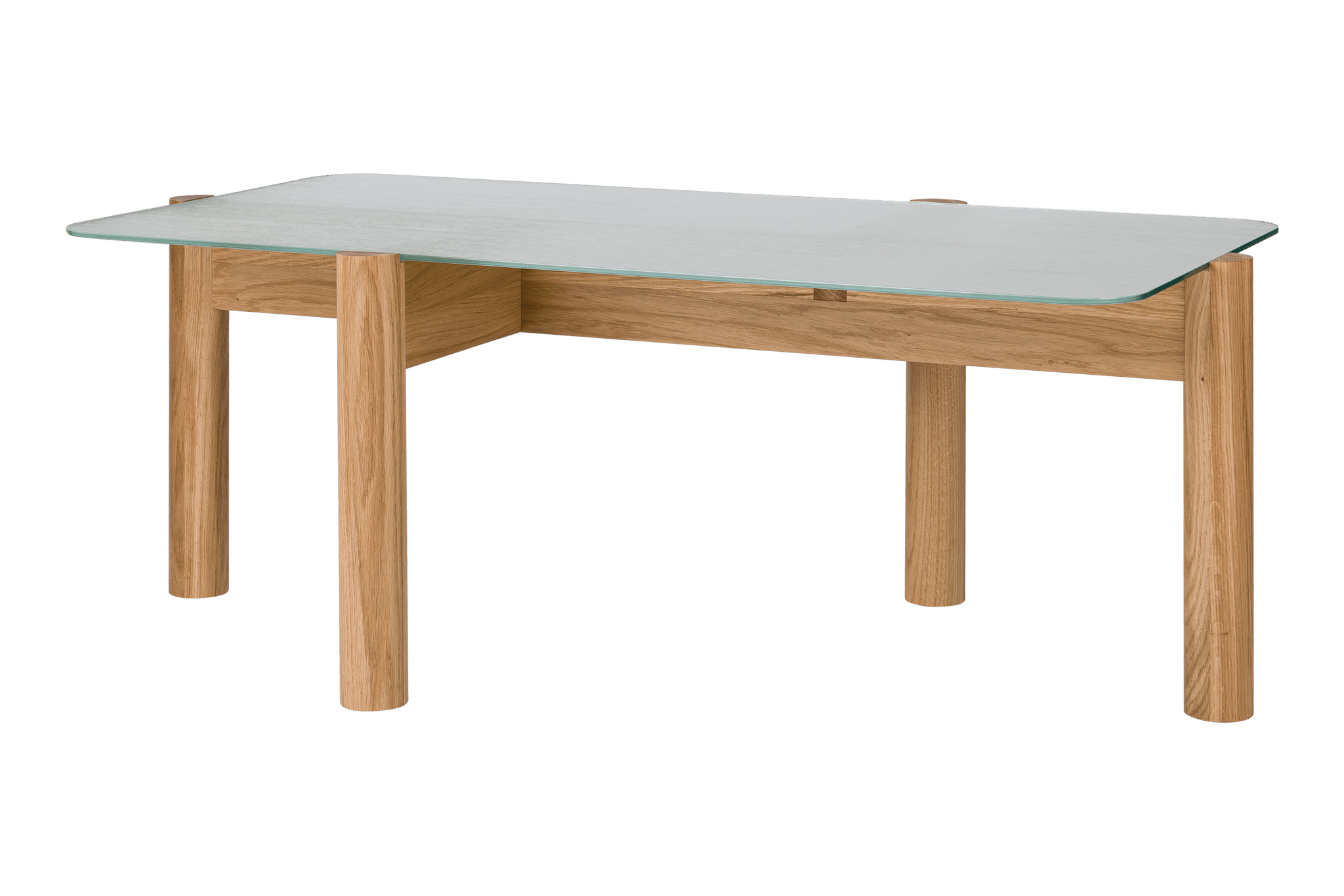 Kob Coffee Table - oak - living room table with glass top - noo.ma