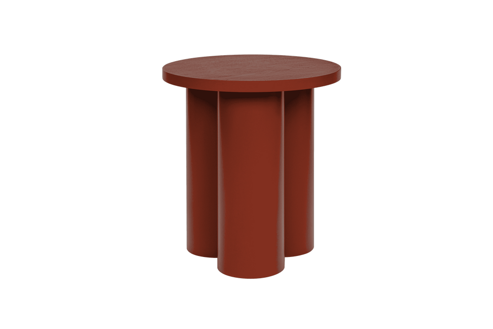 Oly Stool - burgundy - low, round side table for living room - noo.ma
